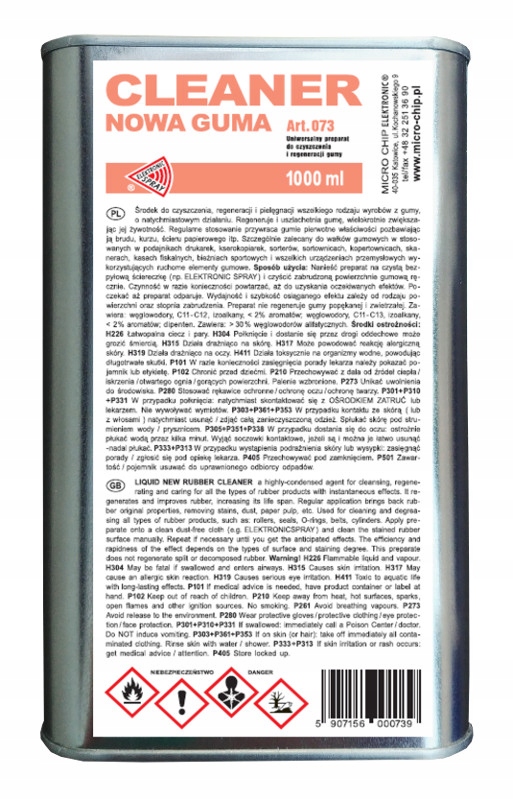 MICROCHIP Cleaner Nowa Guma DO CZYSZCZENIA GUM WAŁKÓW ROLEK 1L - Sklep ...