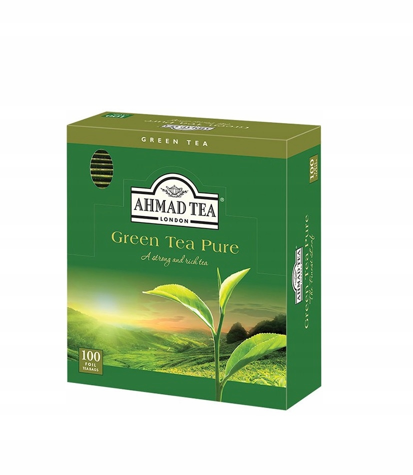 Ahmad Tea Green Tea Pure zielona herbata 100 torebek aluminiowych ...