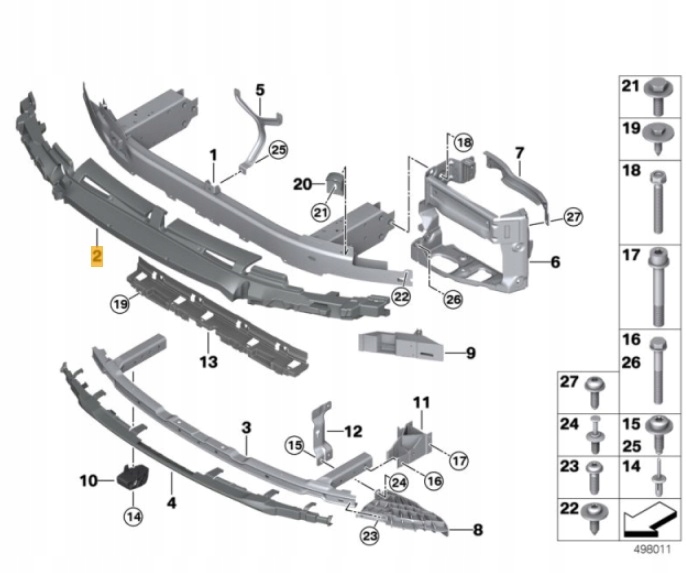 555 51117358796 belka zderzaka przedniego • Cena, Opinie - Allegro