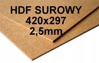 PŁYTA HDF SUROWA FORMATKA FORMAT 420x297 A3 2,5mm • Cena, Opinie • Płyty budowlane 13157241812 ...