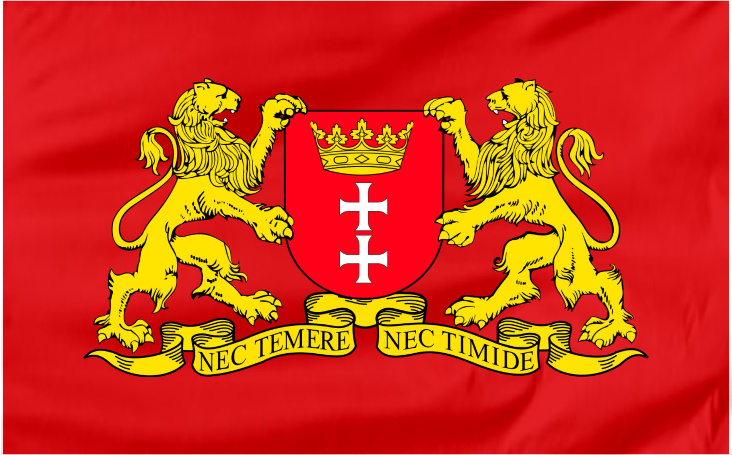 Flaga flagi Gdańsk Gdańska herb lwy 120x75cm 7302287426 - Allegro.pl