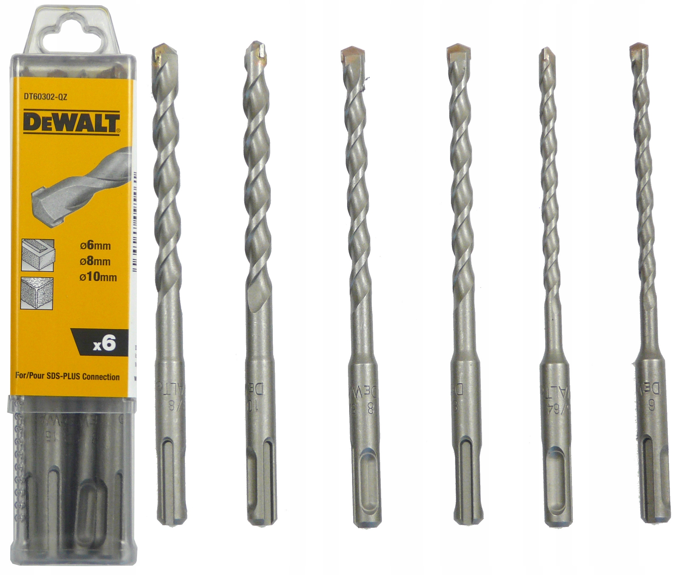 DEWALT ZESTAW WIERTEŁ WIERTŁA DO BETONU SDSPLUS 6CZ 6/8/10X 160MM ... DEWALT ZESTAW WIERTEŁ WIERTŁA DO BETONU SDSPLUS 6CZ 6/8/10X 160MM ...