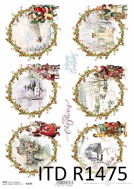 Rýžový papír R1475 s chloupky A4 decoupage Vánoce za 46 Kč - Allegro