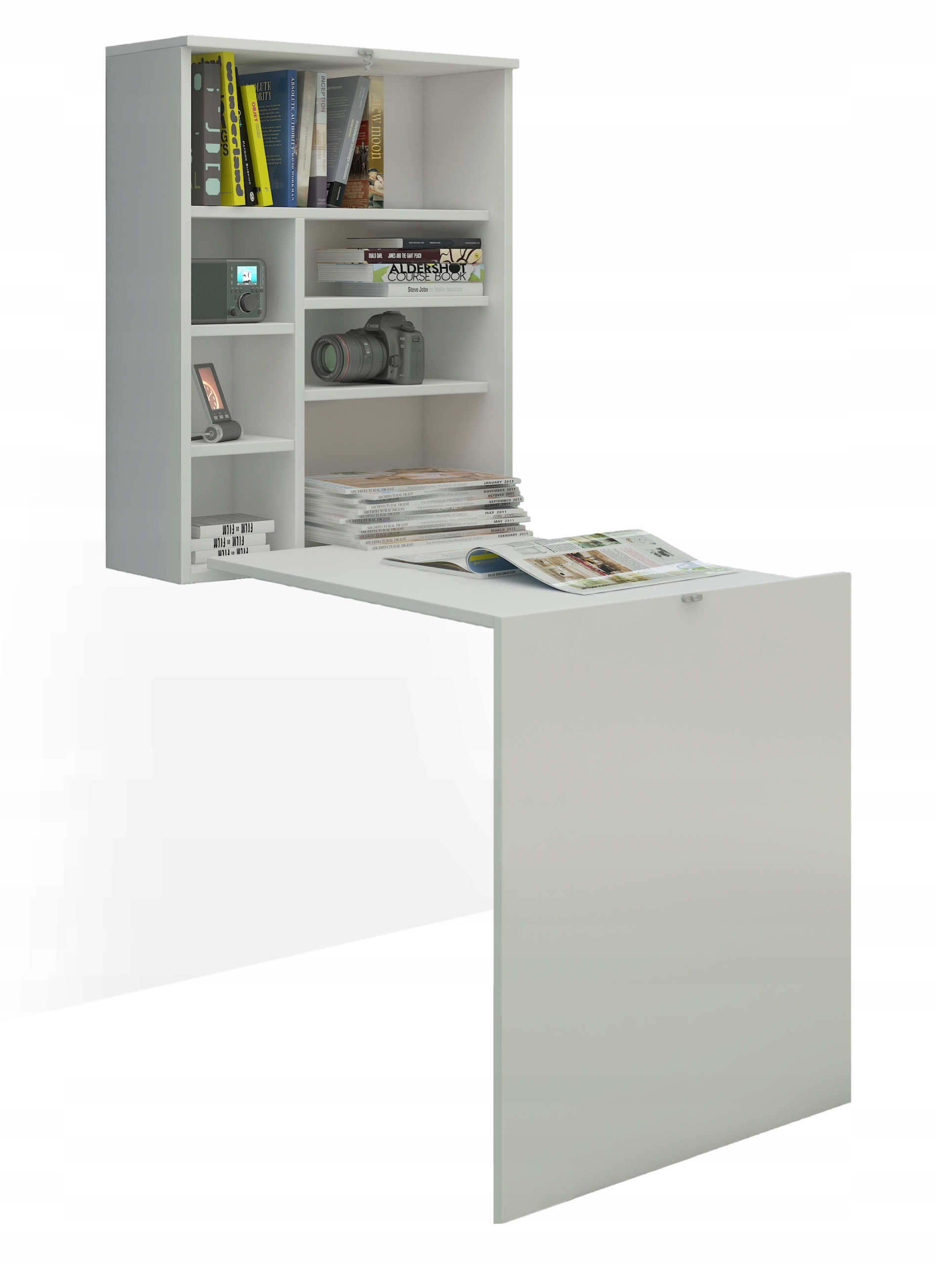 Biurko składane wiszące ścienne Hide biały mat (5906721150565) • Cena ...