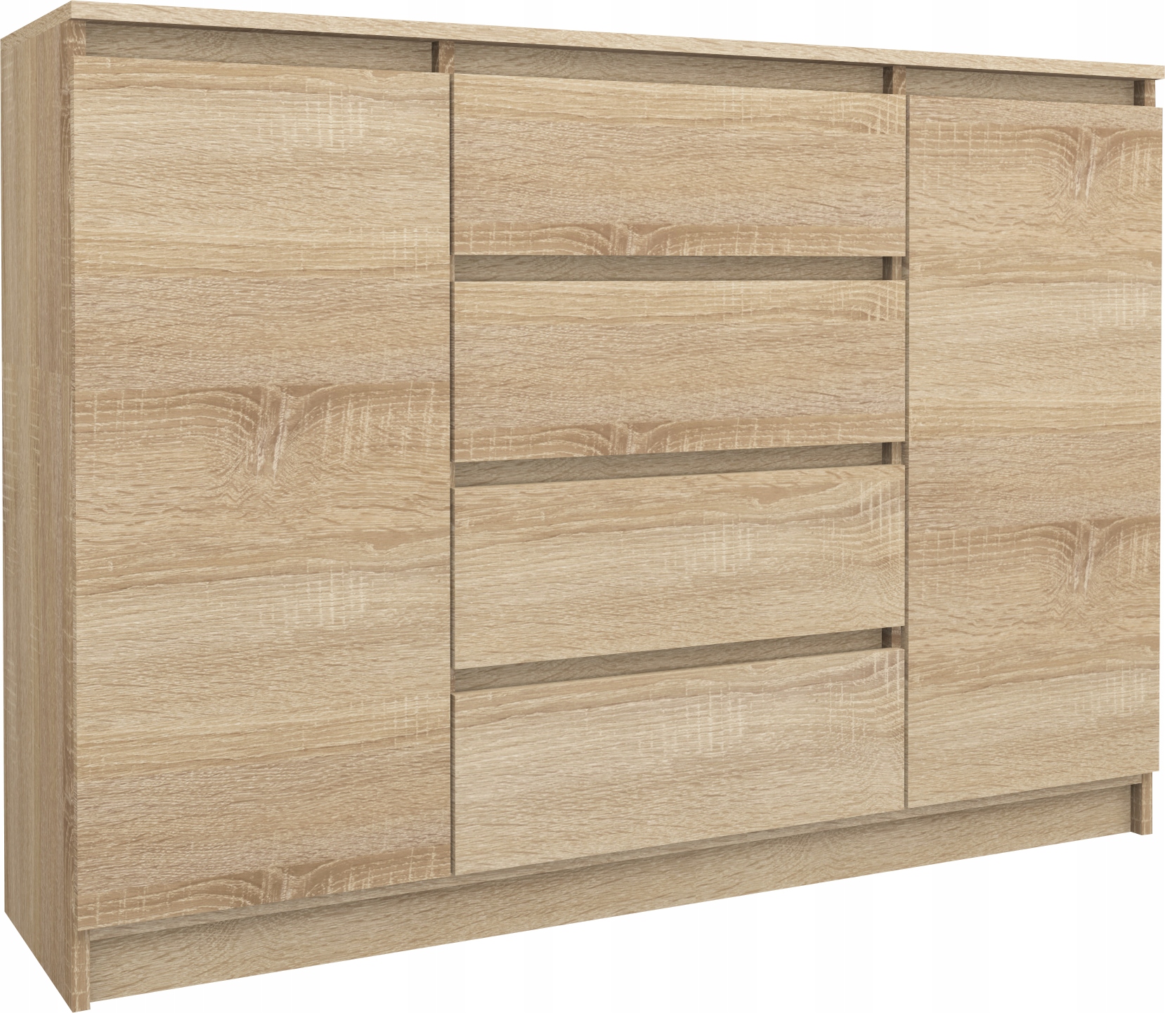 KOMODA 4 SZUFLADY plus 2 SZAFKI 140CM SONOMA DUŻA (5903205781680 ...