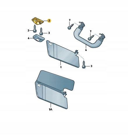 1Z0857561A Y20 КРЕПЛЕНИЕ ДЕРЖАТЕЛЯ СОЛНЦЕЗАЩИТНОГО КОЗЫРЬКА SKODA ...