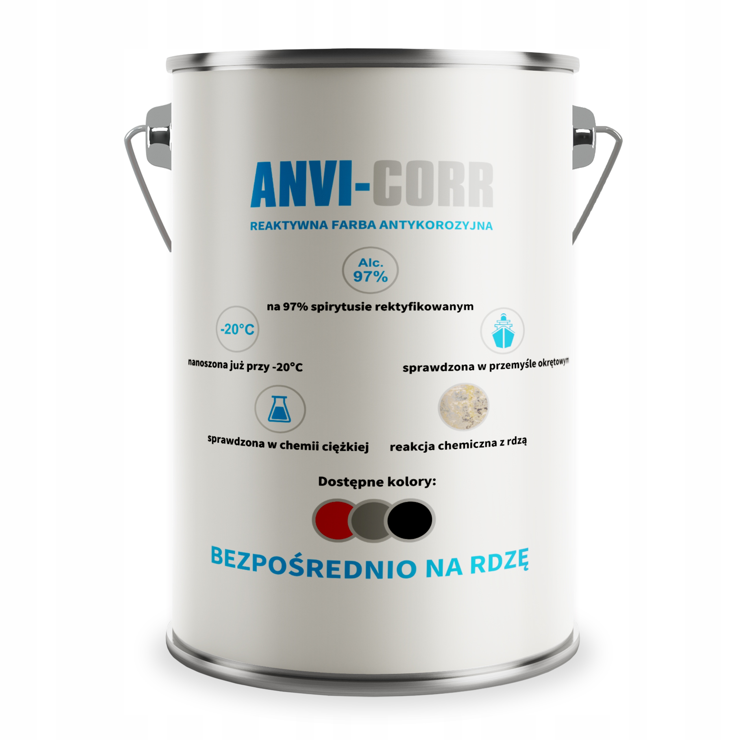 FARBA ANTYKOROZYJNA OKRĘTOWA NA RDZĘ ANVI-CORR 3L - porównaj ceny ...
