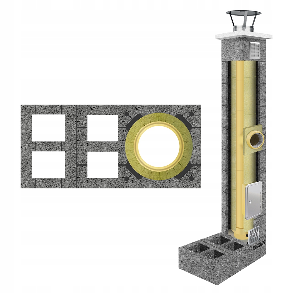 Komín zateplený systémový set fi 160 5m +4W za 414.60EUR - Allegro