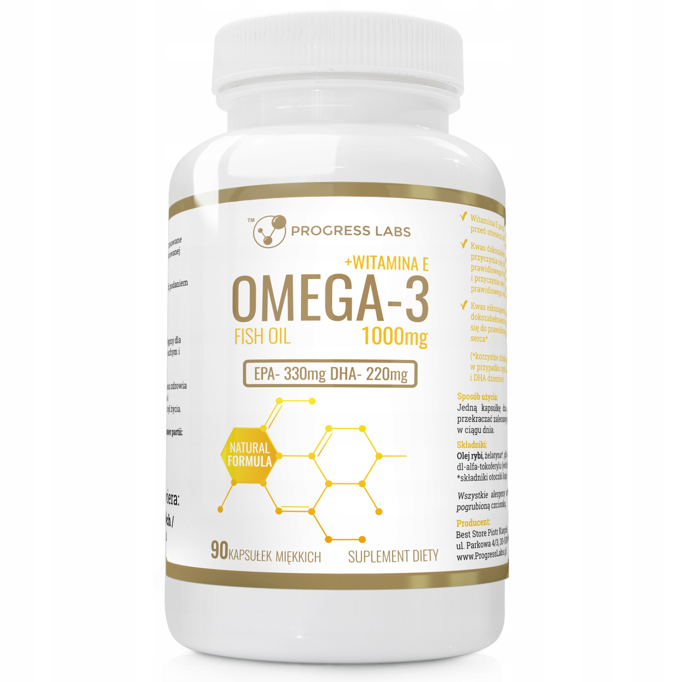 OMEGA 3 FORTE GOLD EPA330 DHA220 +WITAMINA E 90tab (5906660414360 ...