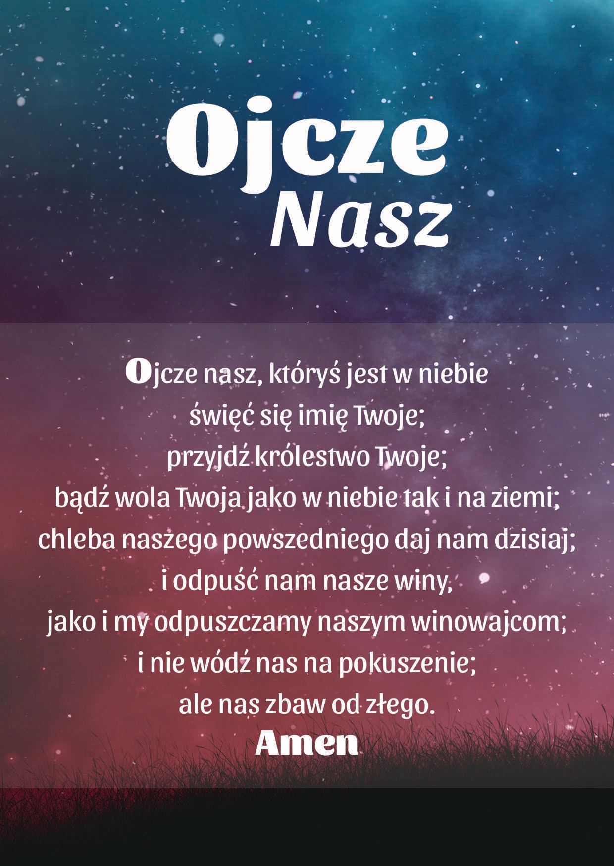 Modlitwa Ojcze nasz Modlitwy magnes na lodówkę A6 7783197969 - Allegro.pl