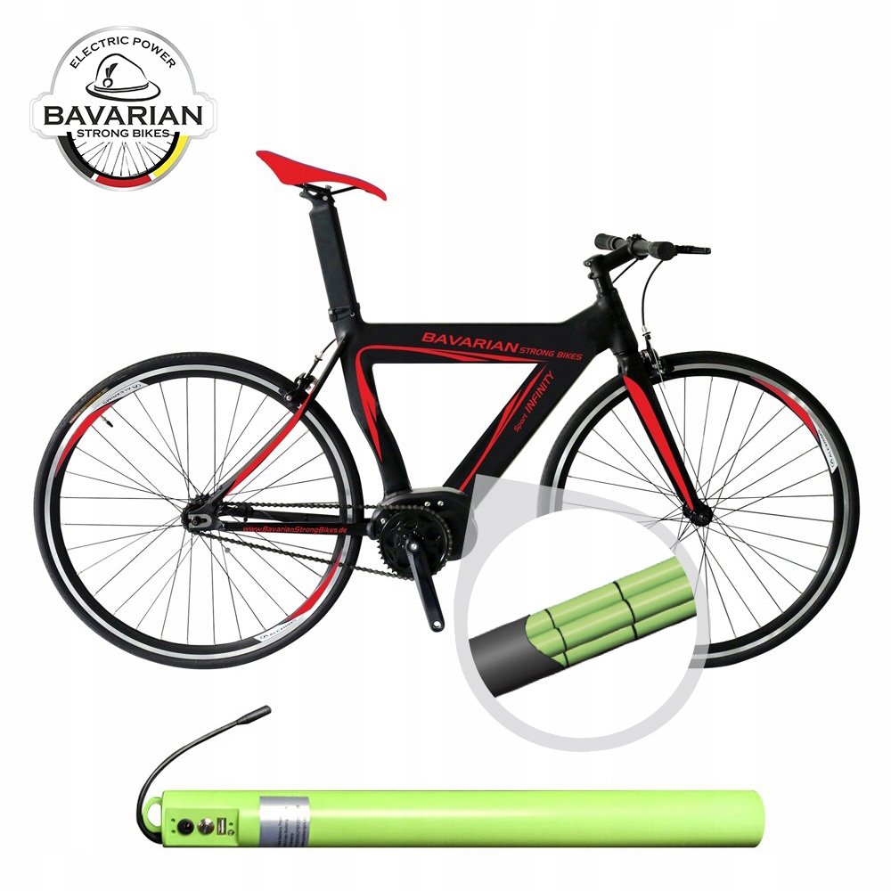 Rower elektryczny Bavarian Strong Bikes Sport Infinity czarny rama 20 ...