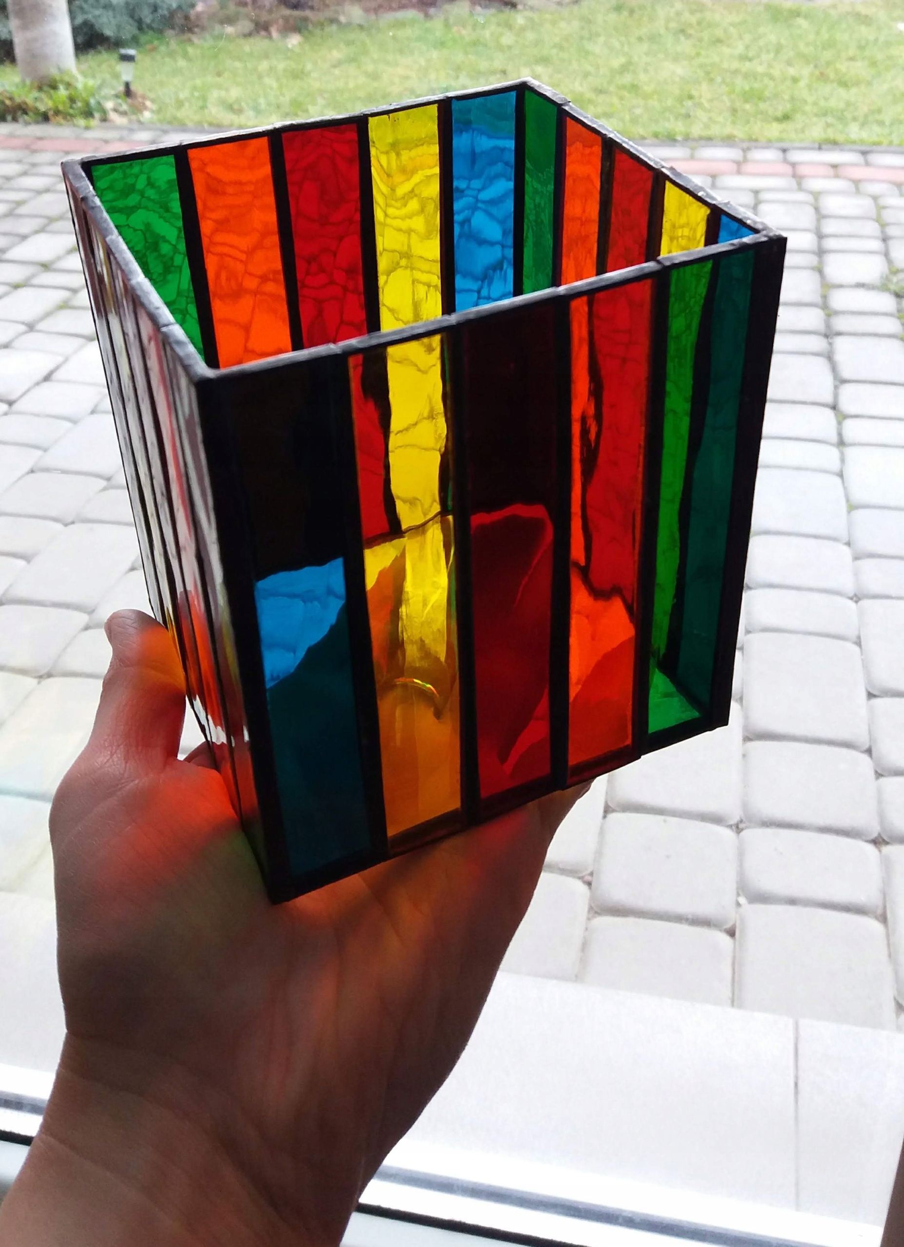 Waterglass lampion witrażowy Witraż Świecznik - porównaj ceny - Allegro.pl