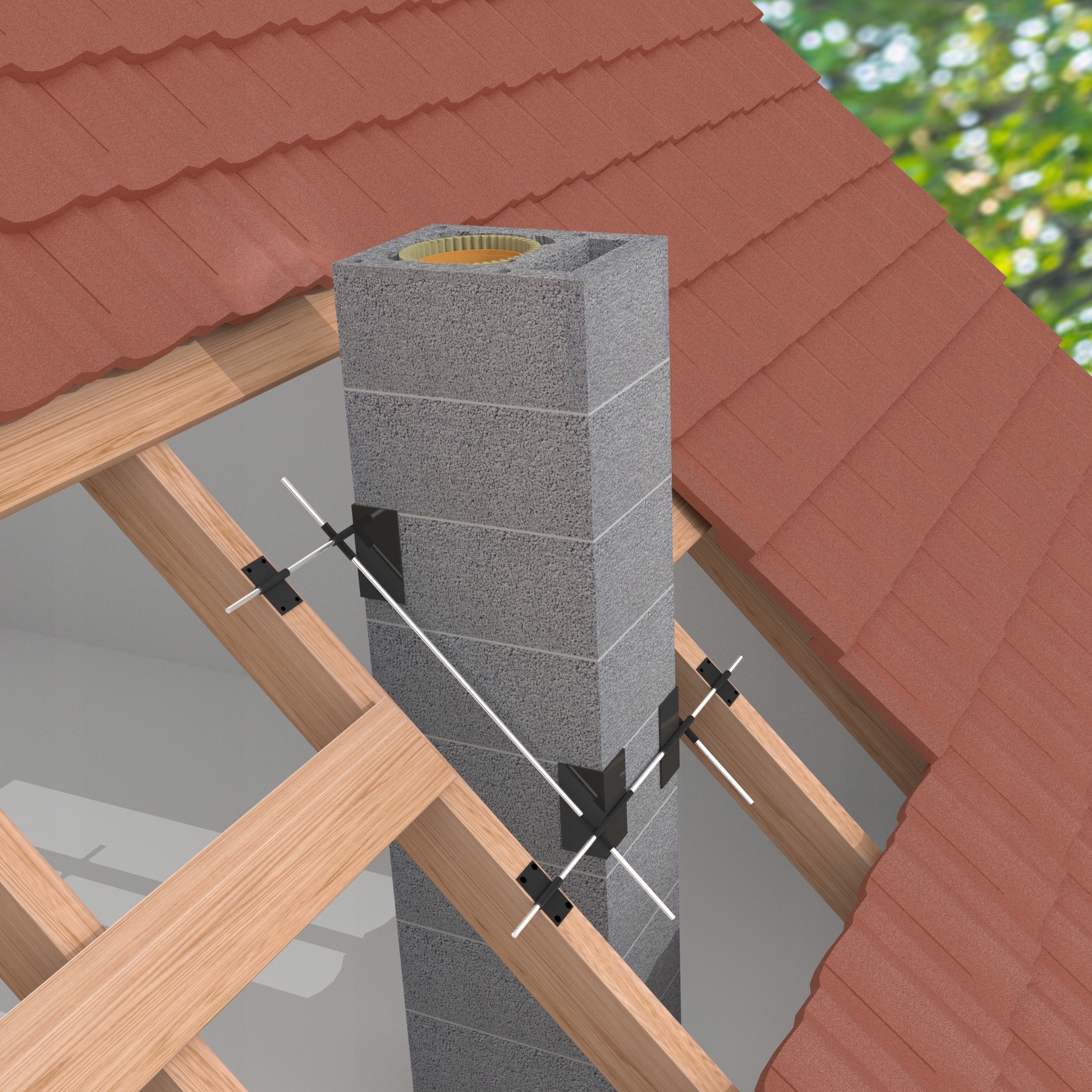 Mocowanie komina do więźby dachowej krokwi komin 7828178079 - Allegro.pl