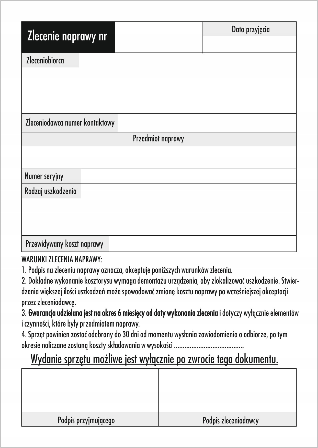 ZLECENIE NAPRAWY - Sklep, Opinie, Cena w Allegro ZLECENIE NAPRAWY - Sklep, Opinie, Cena w Allegro