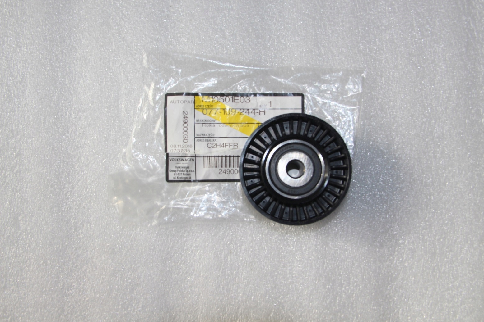 Volkswagen OE 077109244H rolka napinacza, pasek klinowy wielorowkowy ...