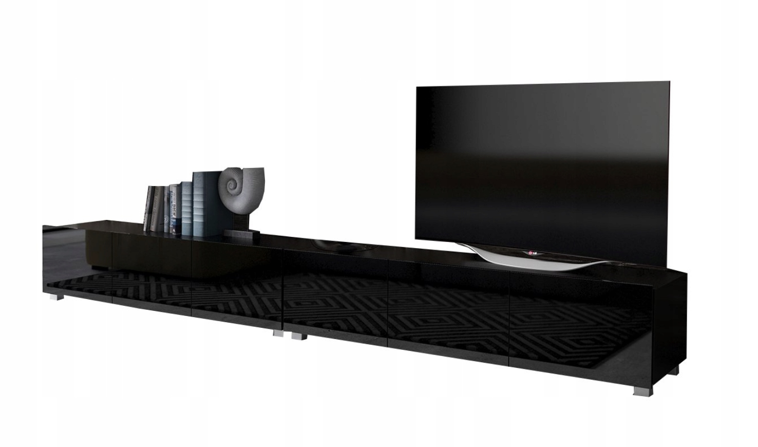 Stolik RTV Czarny Połysk 300cm Wiszący Lub Stojący • Cena, Opinie ...