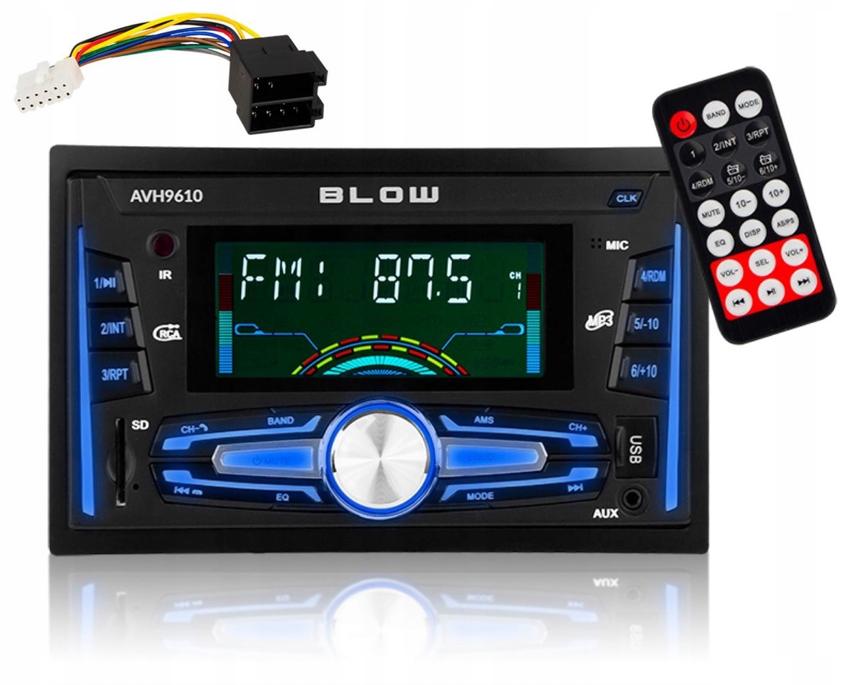 RADIO SAMOCHODOWE BLOW 2DIN FM SD USB MP3 WZMACNIACZ 4x 50W BLUETOOTH ...