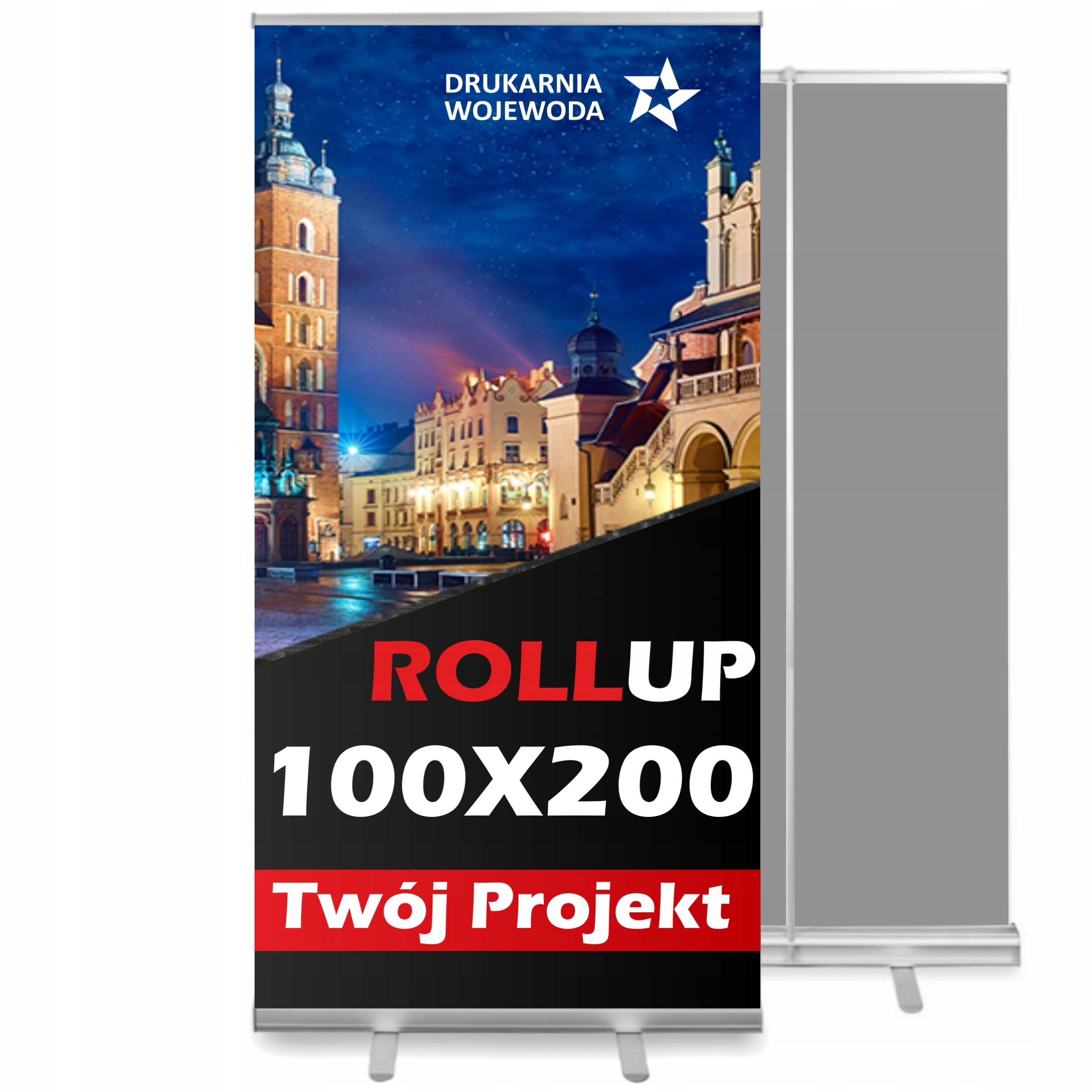 ROLL-UP 100x200 cm, MOCNA KASETA + PIĘKNY DRUK, ROLLUP, BLOCKOUT ...