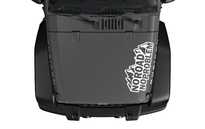 NAKLEJKA NA MASKĘ JEEP NO ROAD NO PROBLEM 10x5cm MG291 za 18 zł z Bębło ...