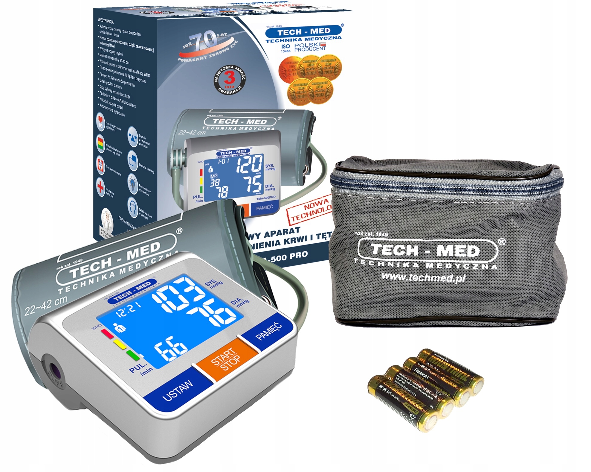 CIŚNIENIOMIERZ NARAMIENNY 500PRO Z MANKIETEM 22-42 cm TECH-MED ...