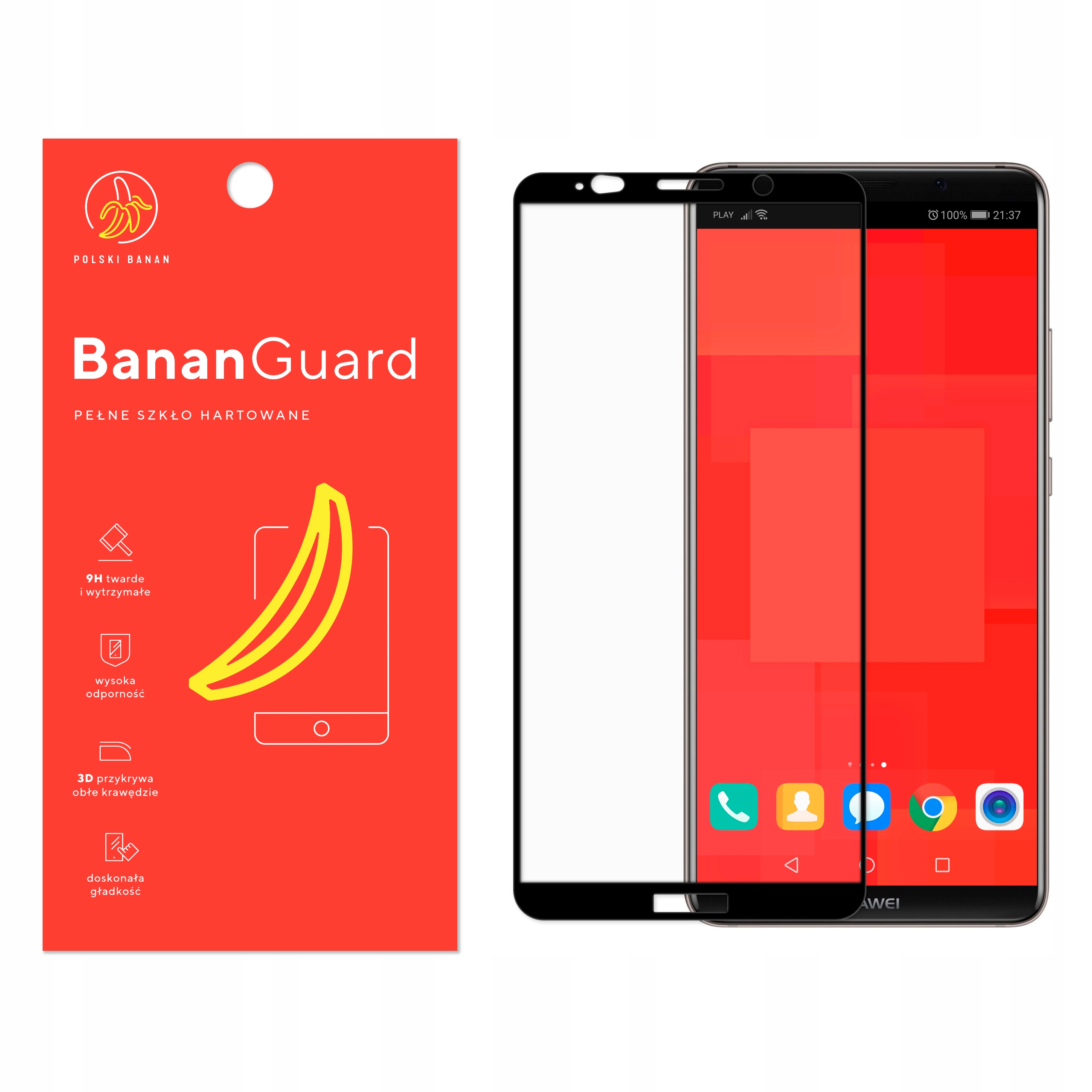 Szkło hartowane 5D BananGuard pełne do Huawei Mate 10 Pro - Sklep ...