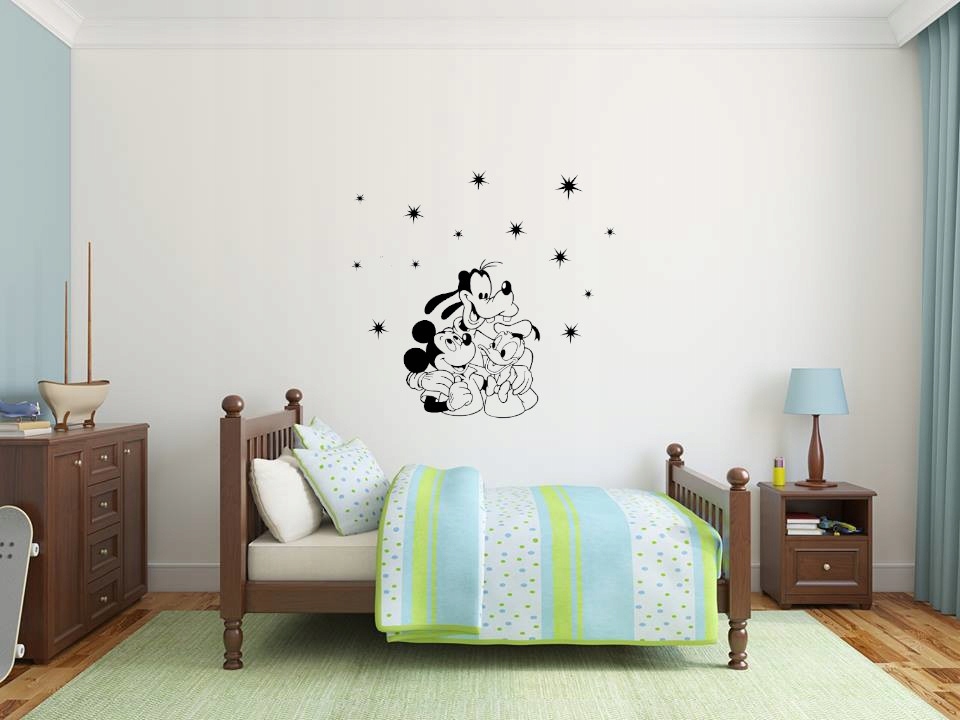 Nástěnná samolepka Mickey Goofy Donald jméno dítěte za 202 Kč - Allegro