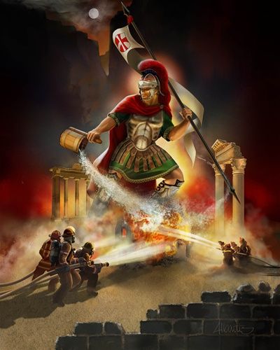 OBRAZ ŚW FLORIAN STRAŻ POŻARNA NA PŁÓTNIE 50x40 • Cena, Opinie • Obrazy ...