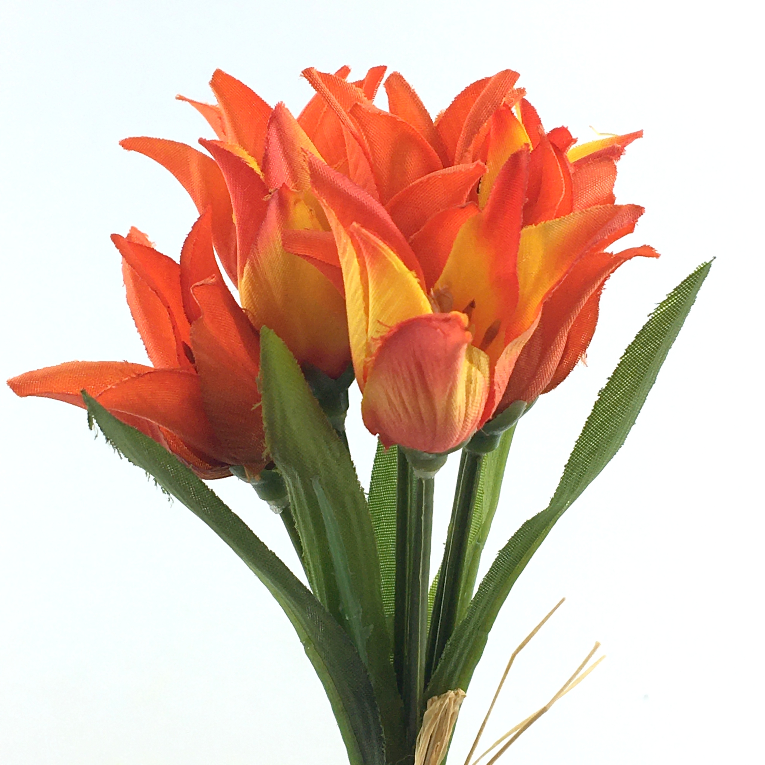 MINI BUKIET TULIPANY x7 POMARAŃCZOWE 15 cm (mini tulipanki do stroika ...