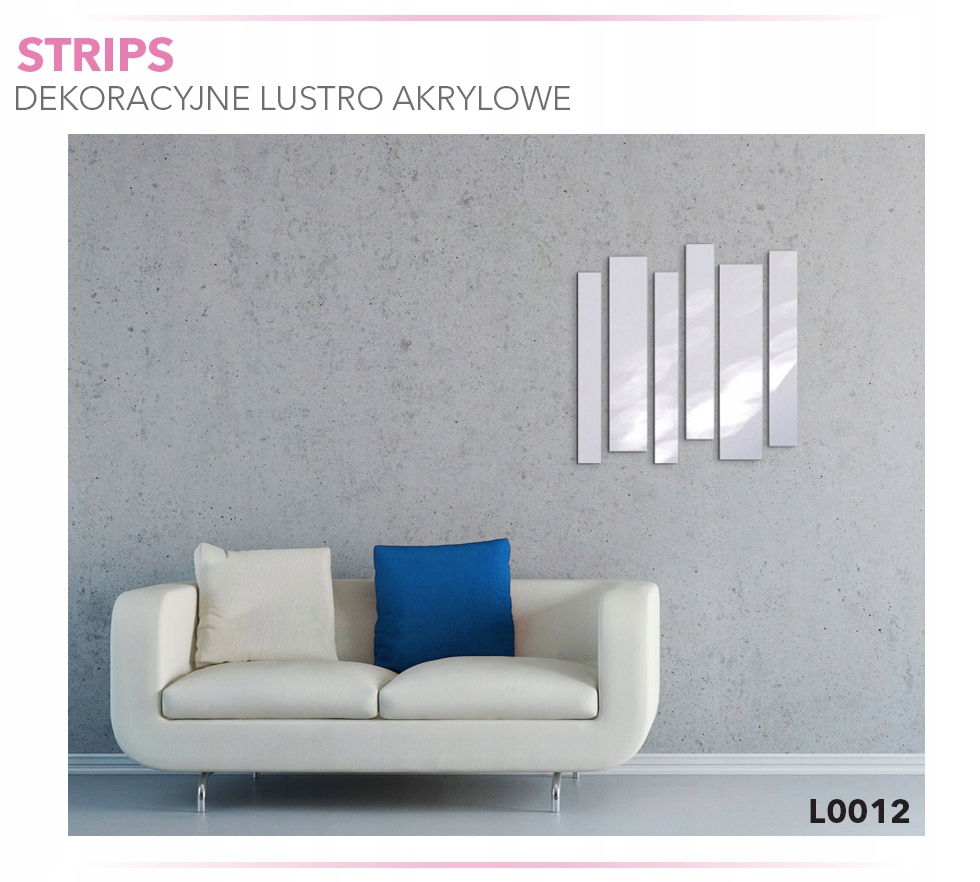 Lustro akrylowe 70x70 cm STRIPS 7767032283 - Allegro.pl