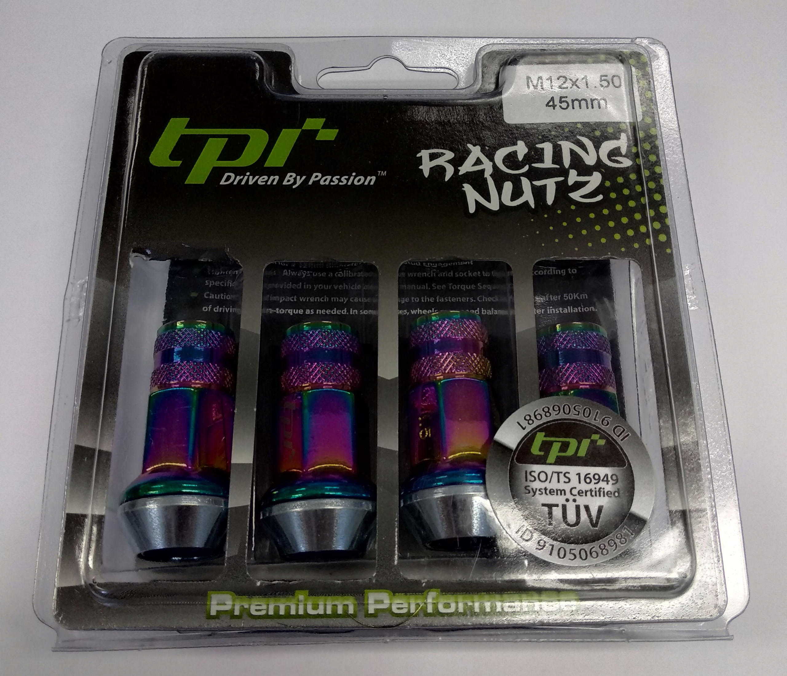 NAKRĘTKI SPORTOWE TPI RACING NUTZ TĘCZOWE M12X1.5 45MM K17 STOŻEK za ...