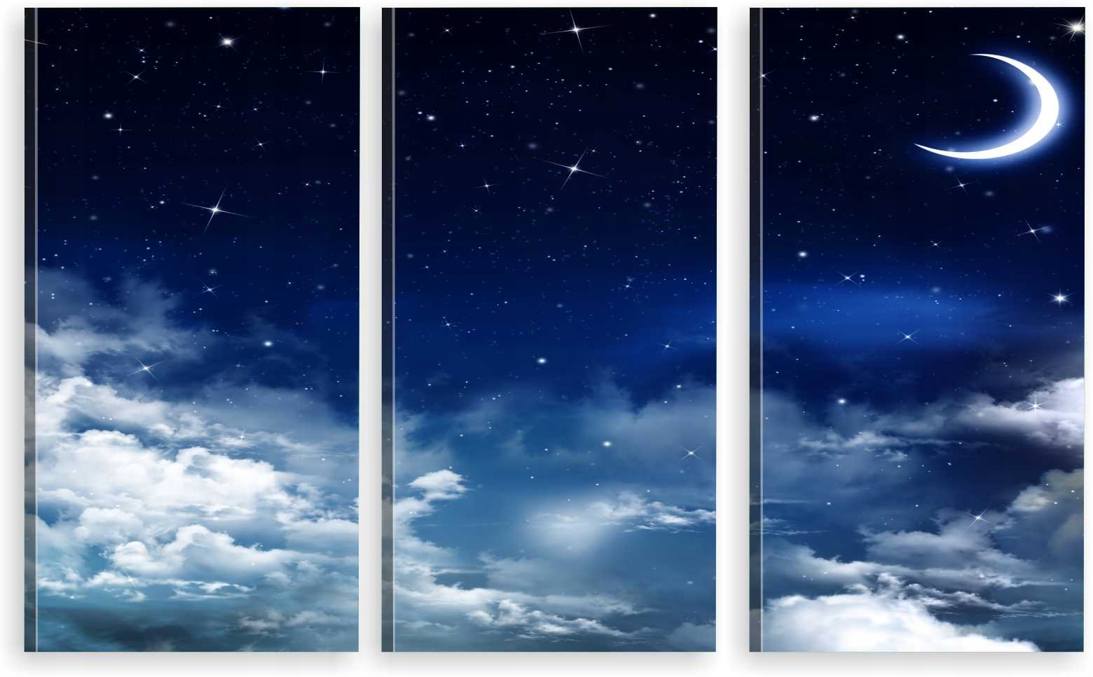 TRYPTYK OBRAZ NA ŚCIANĘ NOC KSIĘŻYC 800 WZORÓW • Cena, Opinie • Obrazy ...
