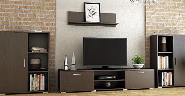 MEBLOŚCIANKA WENGE ===== DĄB SONOMA ZESTAW POD TV (5903839402838 ...