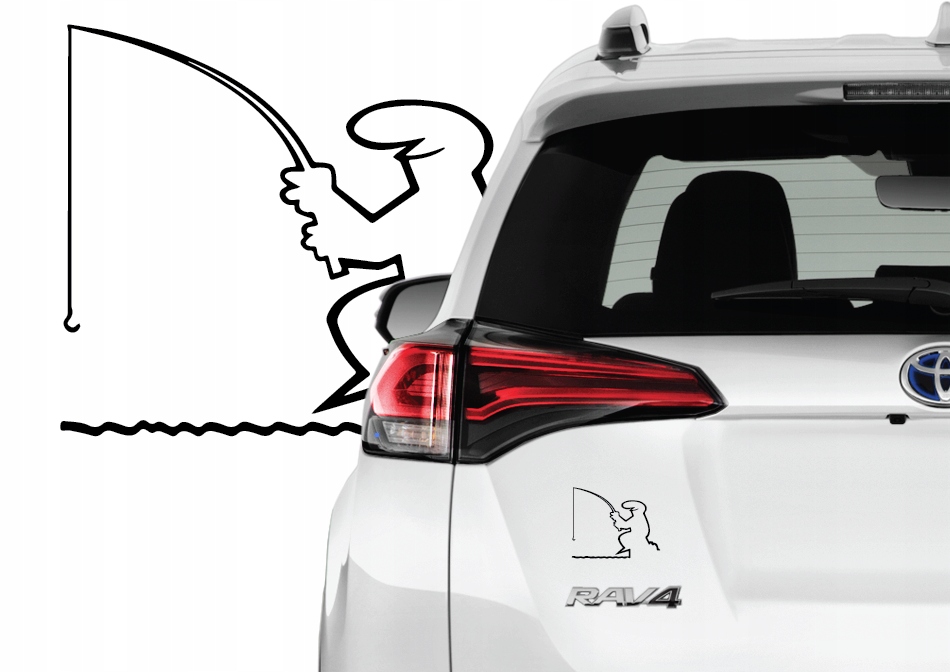 Naklejka samochód Pan Linia La Linea wędkarz ryby • Cena, Opinie - Allegro