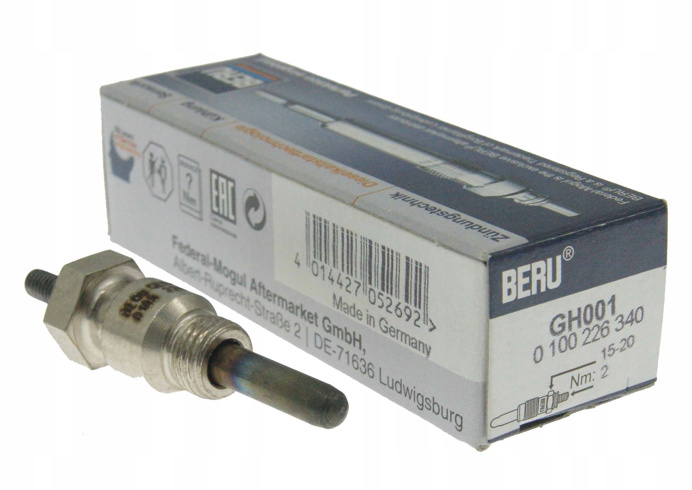 BERU GH001 ŚWIECA ŻAROWA WEBASTO DO VW SHARAN ALHAMBRA 4014427052692 za ...