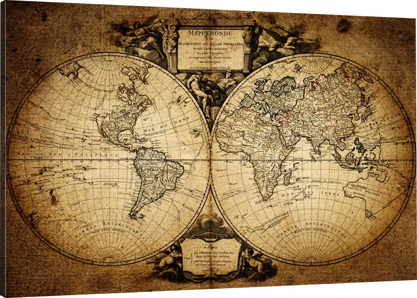 Obraz Mapa Świata Stara - Niska cena na Allegro
