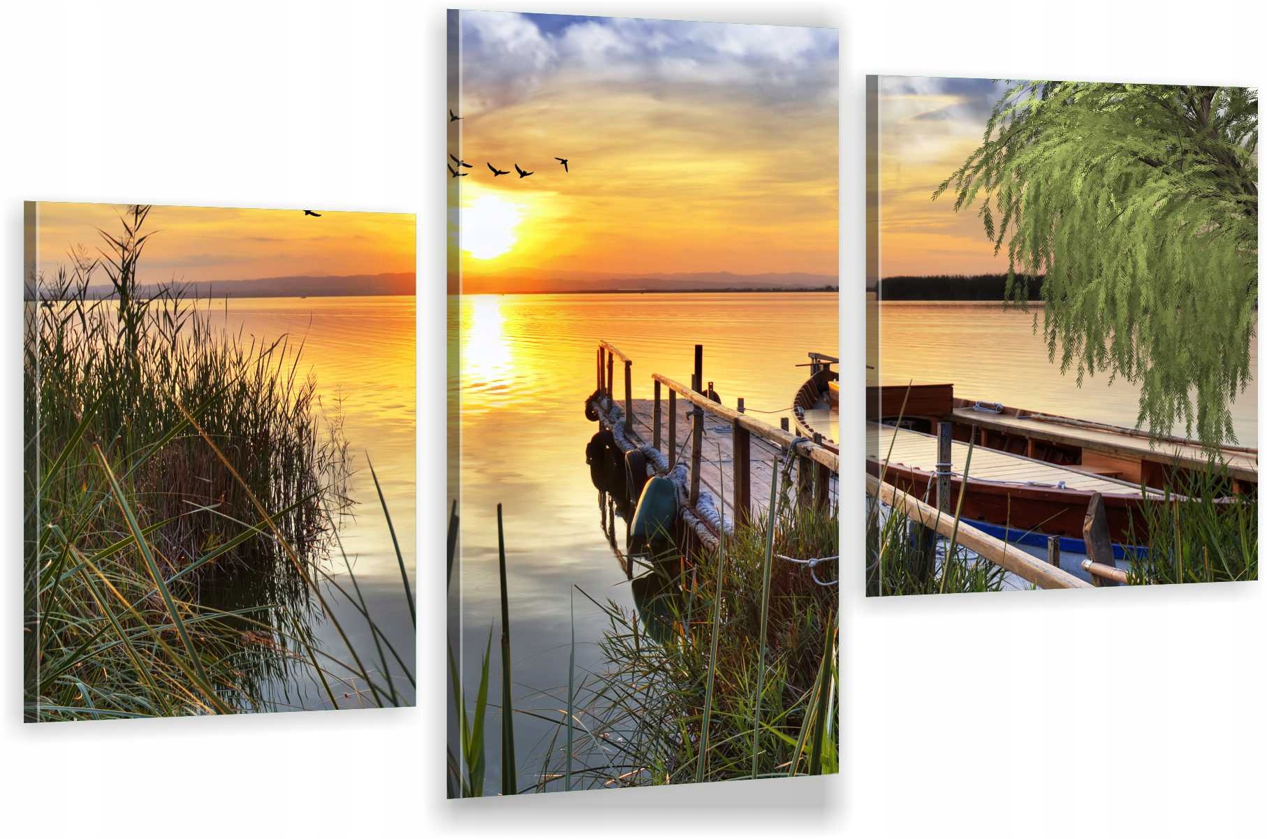 TRYPTYK OBRAZ NA ŚCIANĘ DO SALONU POMOST ZACHÓD • Cena, Opinie • Obrazy 13218333846 • Allegro