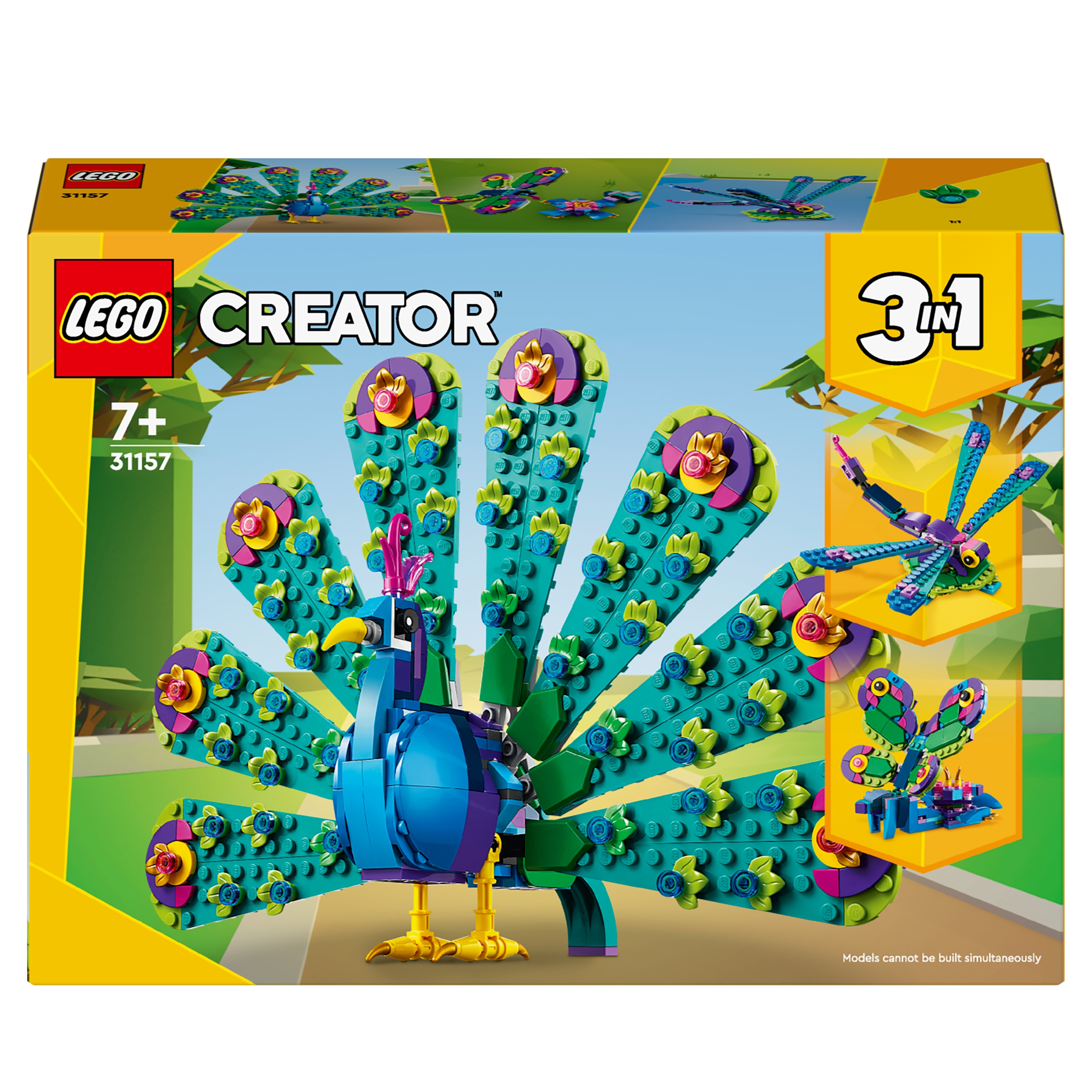 LEGO Creator 3w1 31157 Egzotyczny Paw Motyl Ważka (5702017600222 ...