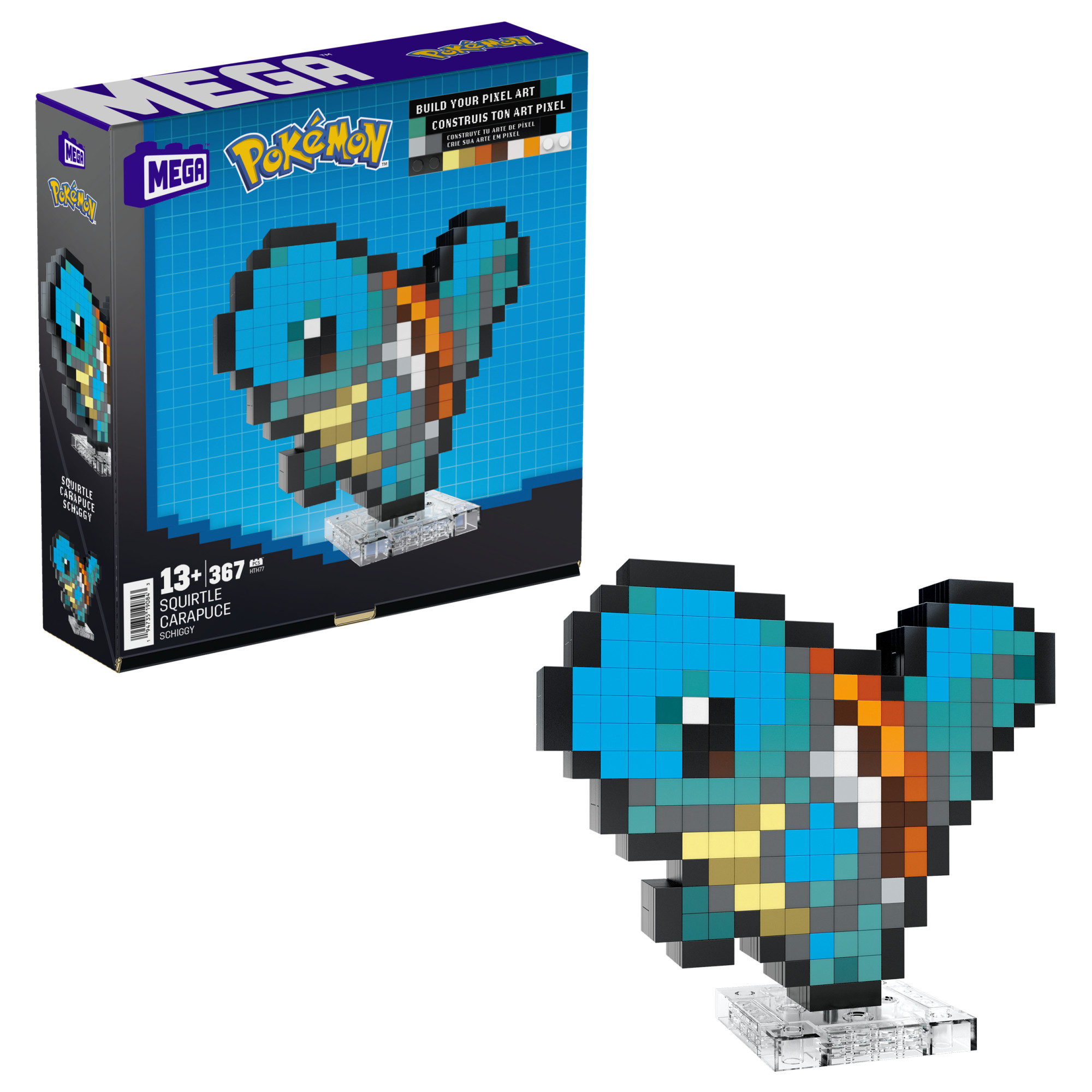 MEGA CONSTRUX KLOCKI 367 el POKEMON SQUIRTLE PIXEL ART (194735190843 ...