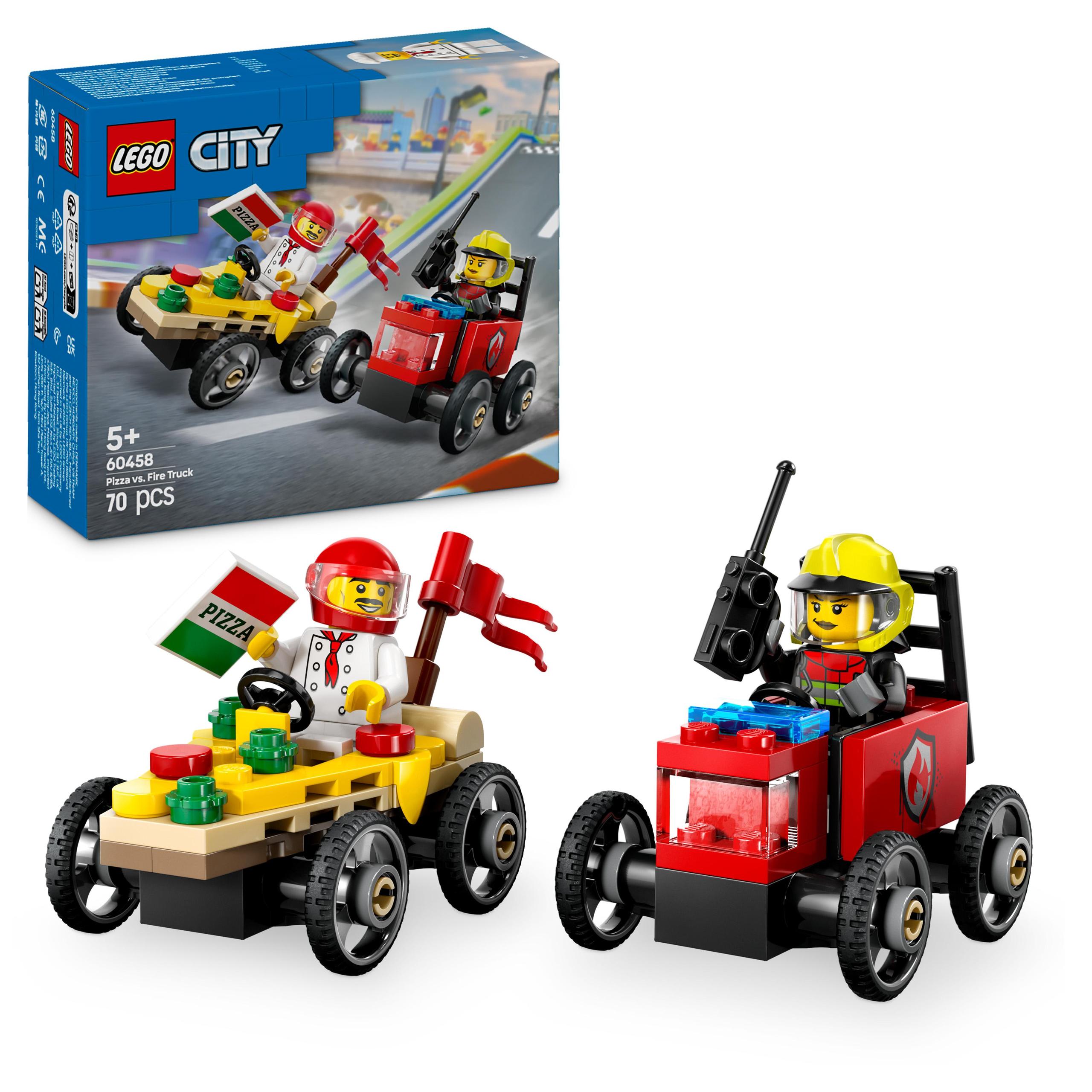 LEGO City 60458 Závodní sada: Pizza vs. Hasičské auto, (5702017812588 ...