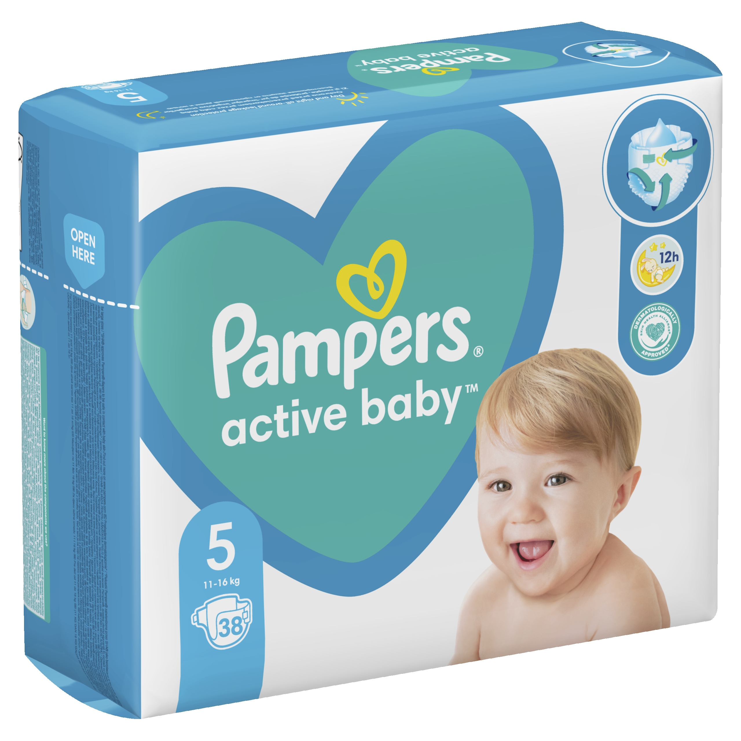 Pieluszki Pampers Active Baby Rozmiar 5 38 szt. (8006540207796) • Cena ...