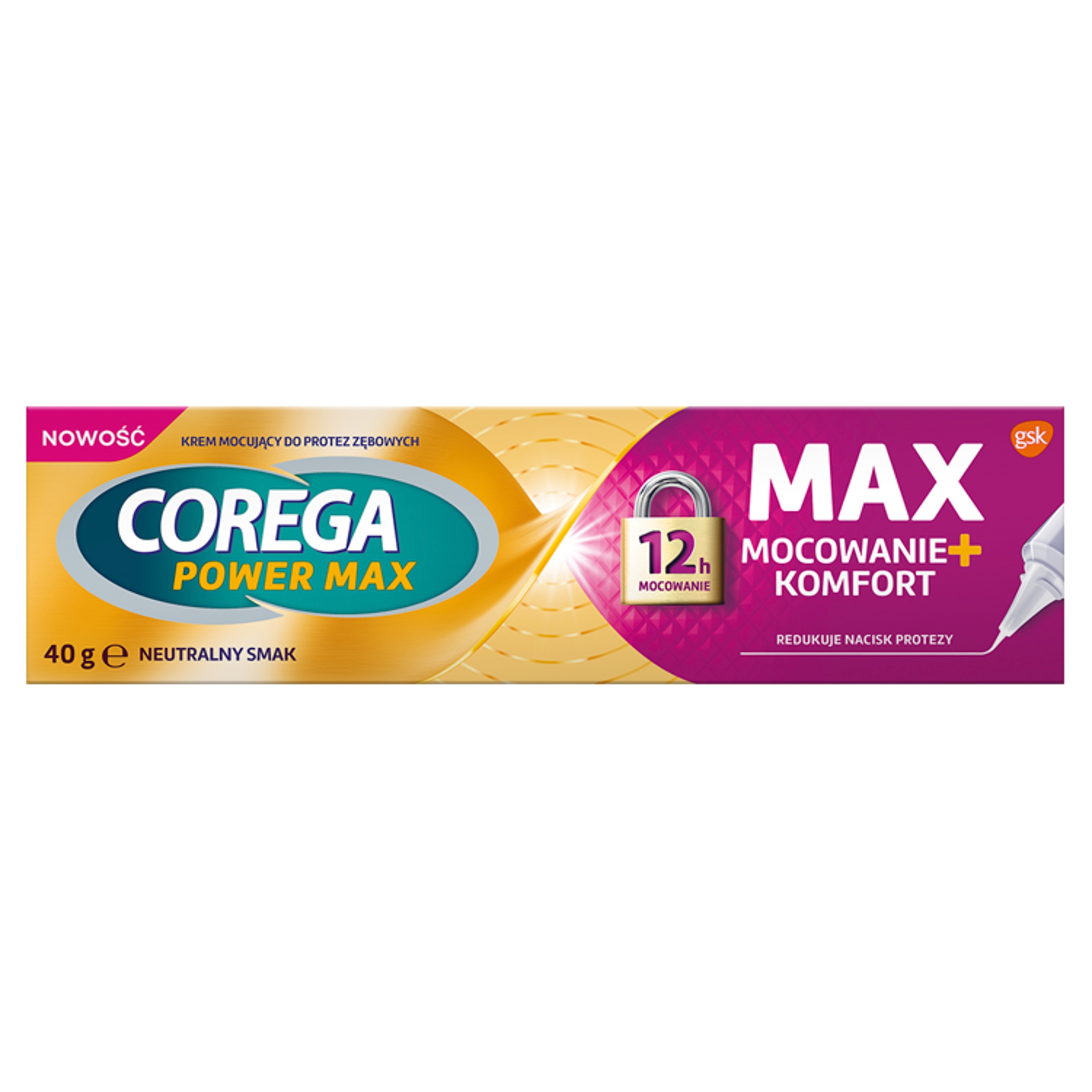 Corega Power Max Mocowanie + Komfort Klej do protez zębowych neutralny ...