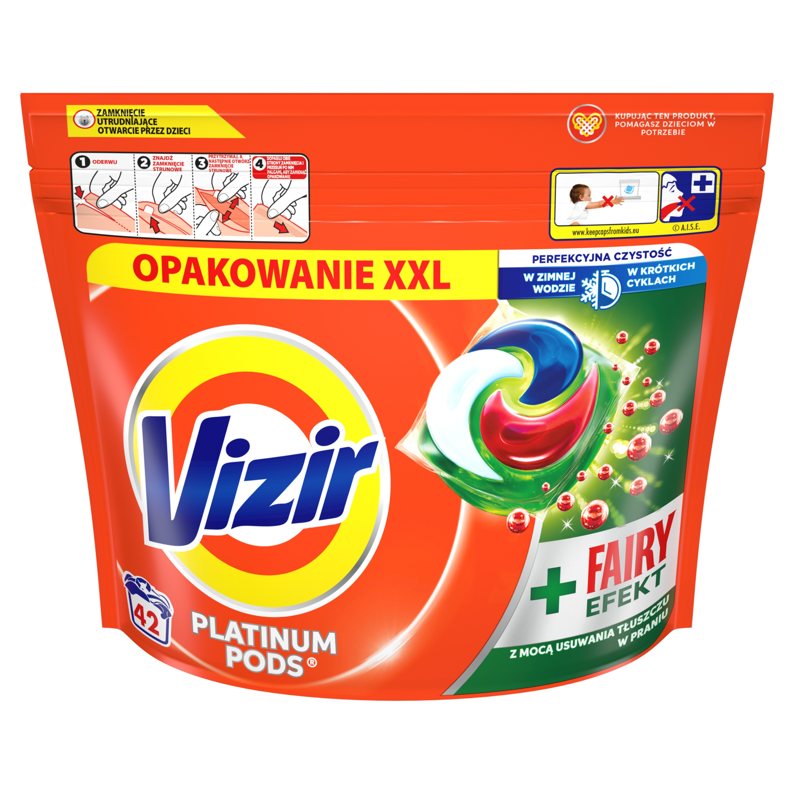 Vizir Platinum PODS + Fairy Effect Kapsułki do prania, 42 prań ...