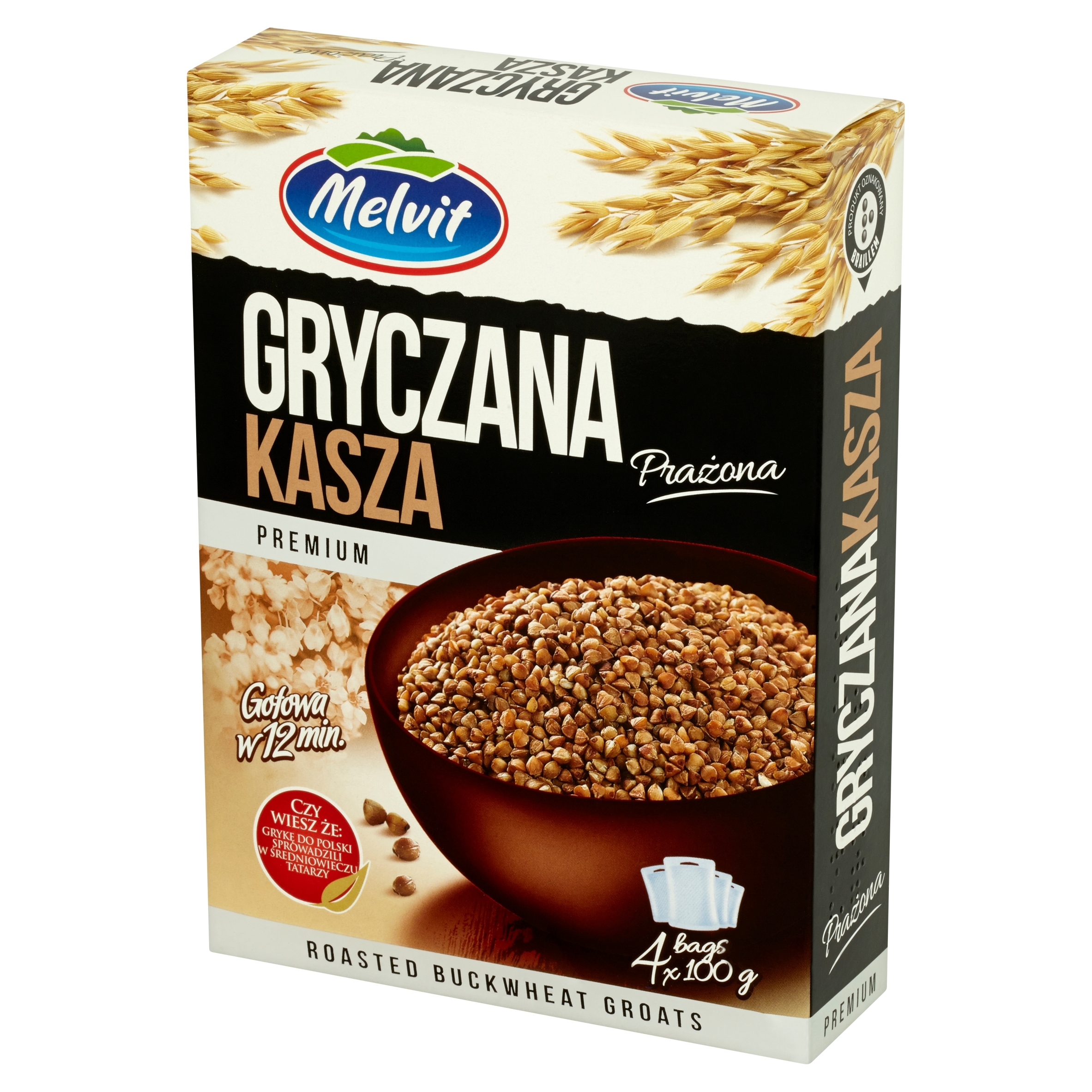 Melvit Premium Kasza gryczana prażona 4 x 100 g (5906827001303) • Cena ...