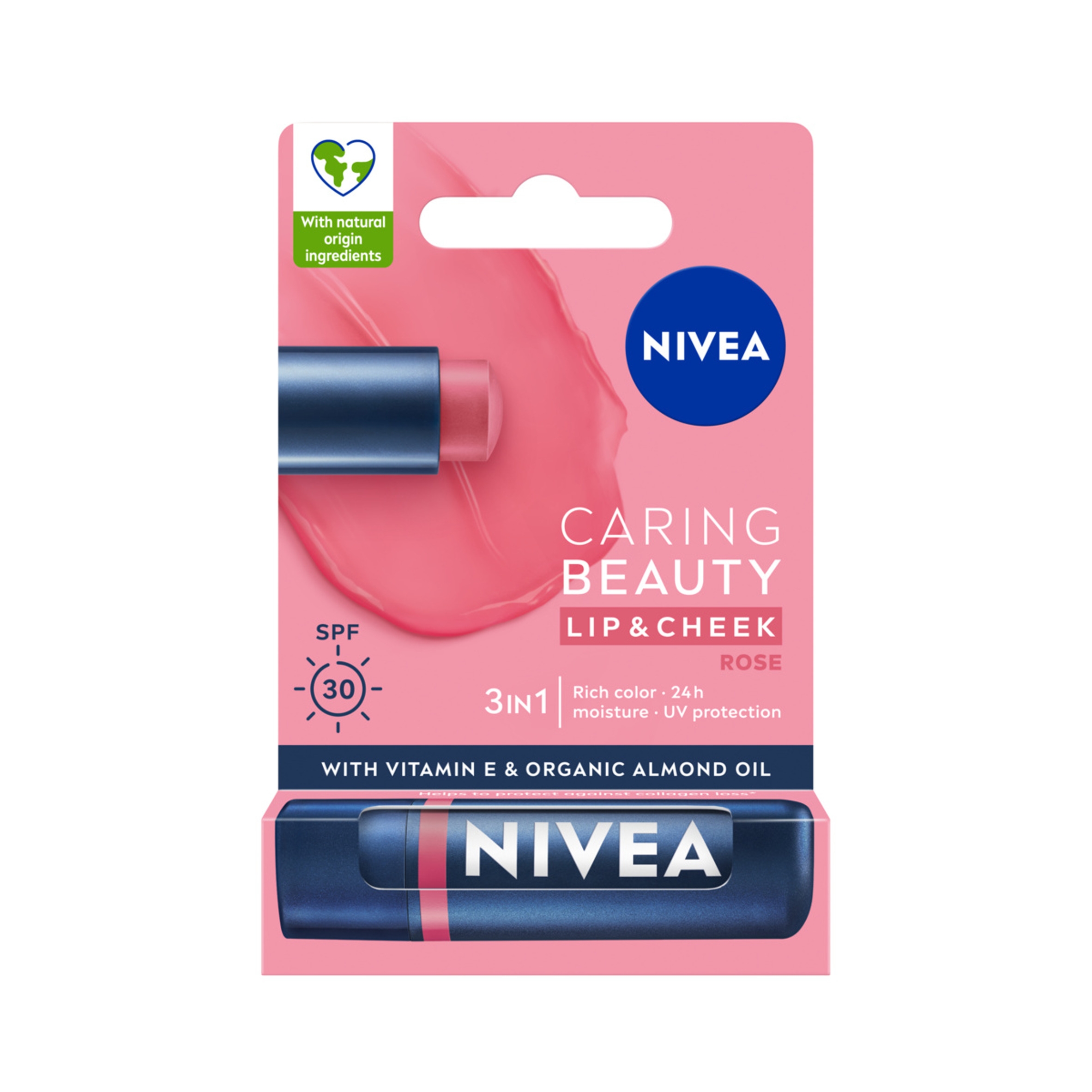 Nivea Caring Beauty Pomadka Do Ust I Na Policzek SPF30 Rose (9005800380261) • Cena, Opinie ...