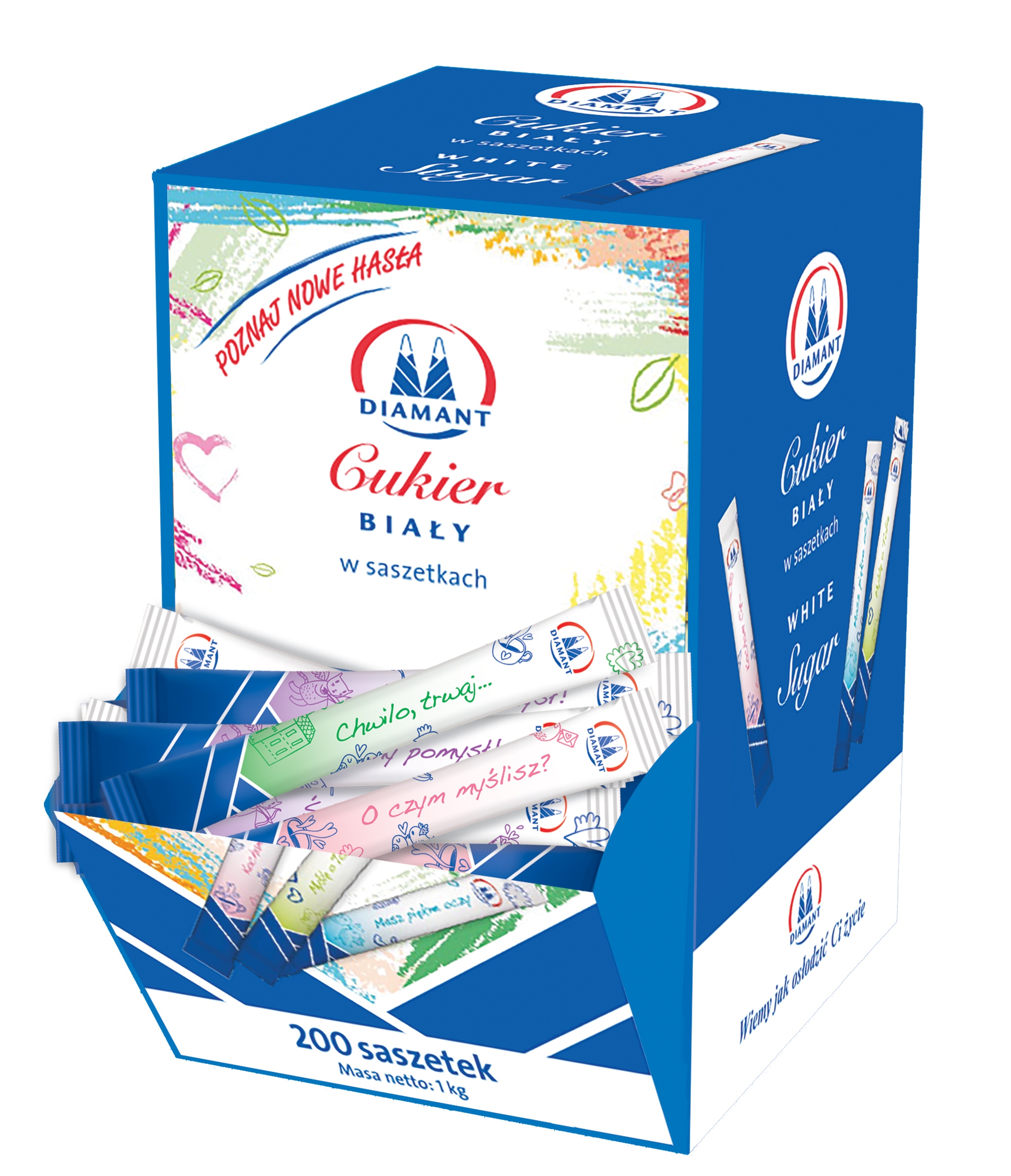 Diamant Cukier biały w saszetkach 1 kg (200 sztuk) 13843567037 - Allegro.pl