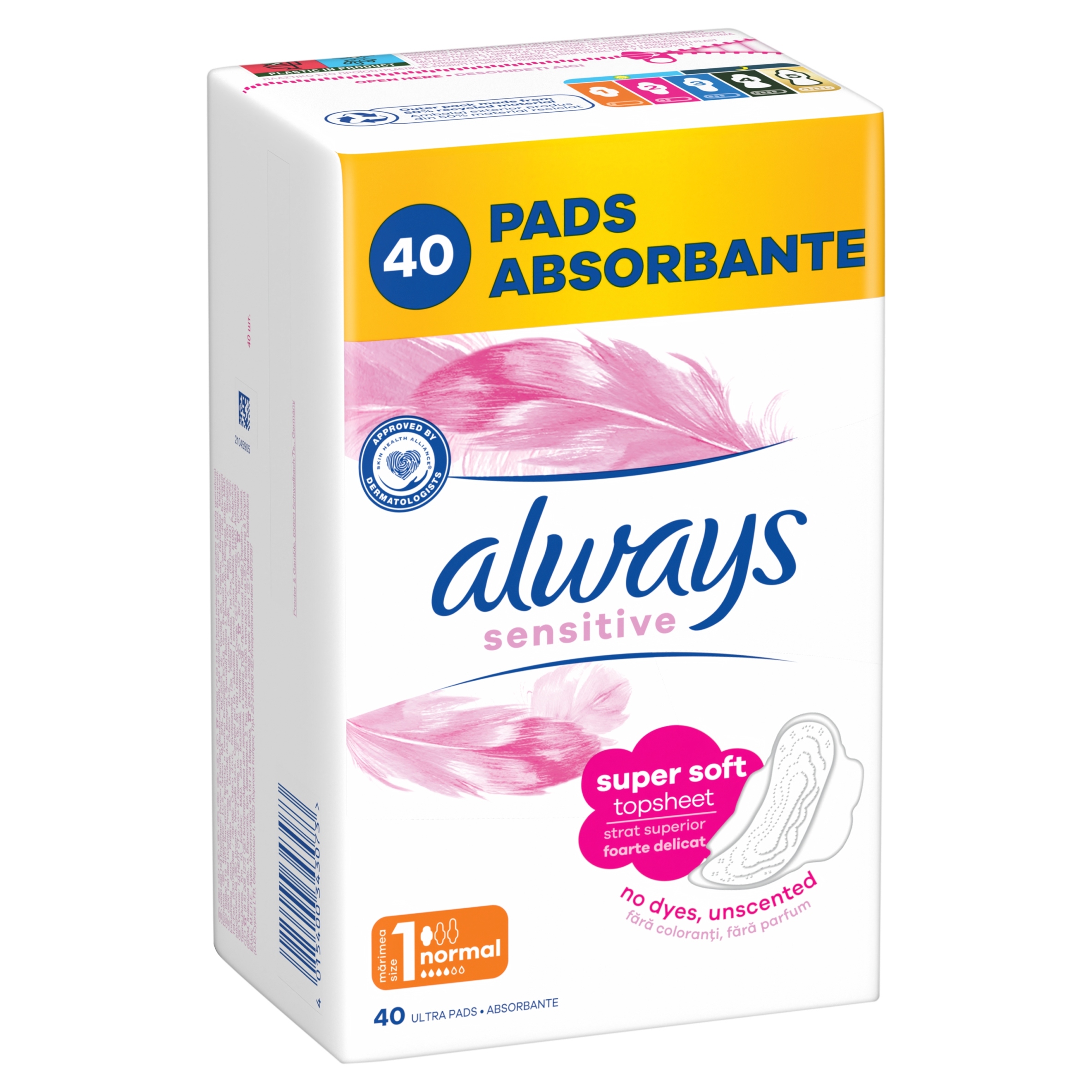 Always Ultra Sensitive Normal Plus (rozmiar 1) ze skrzydełkami, 40 szuk ...