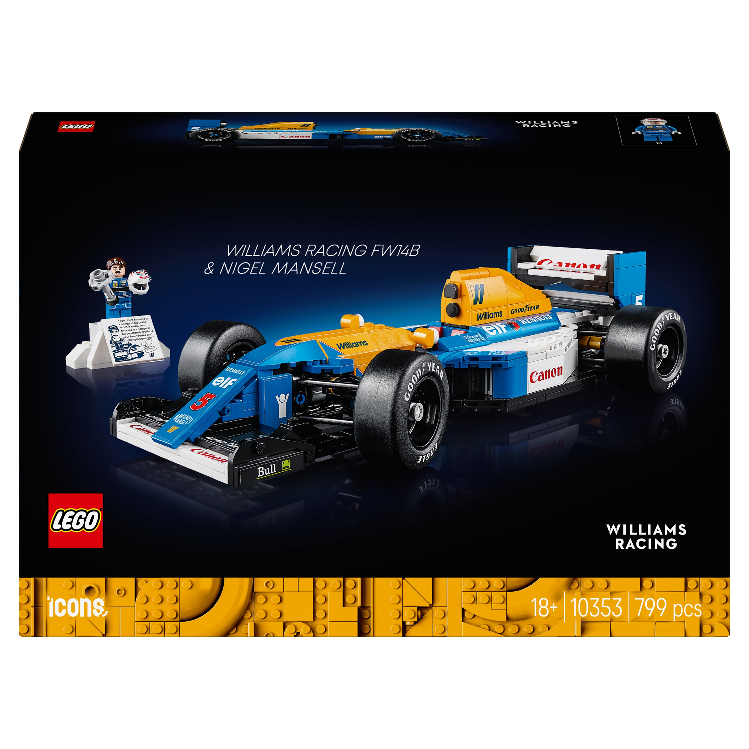 LEGO ICONS 10353 Williams Racing FW14B i Nigel Mansell (5702017815862 ...