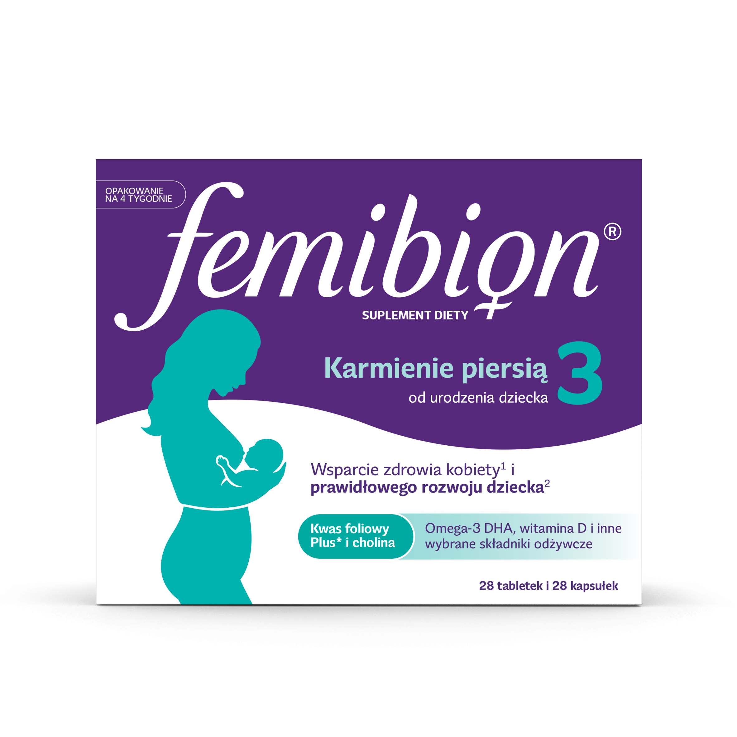 FEMIBION 3 KARMIENIE PIERSIĄ KWAS FOLIOWY PLUS 28+28 TABLETEK ...