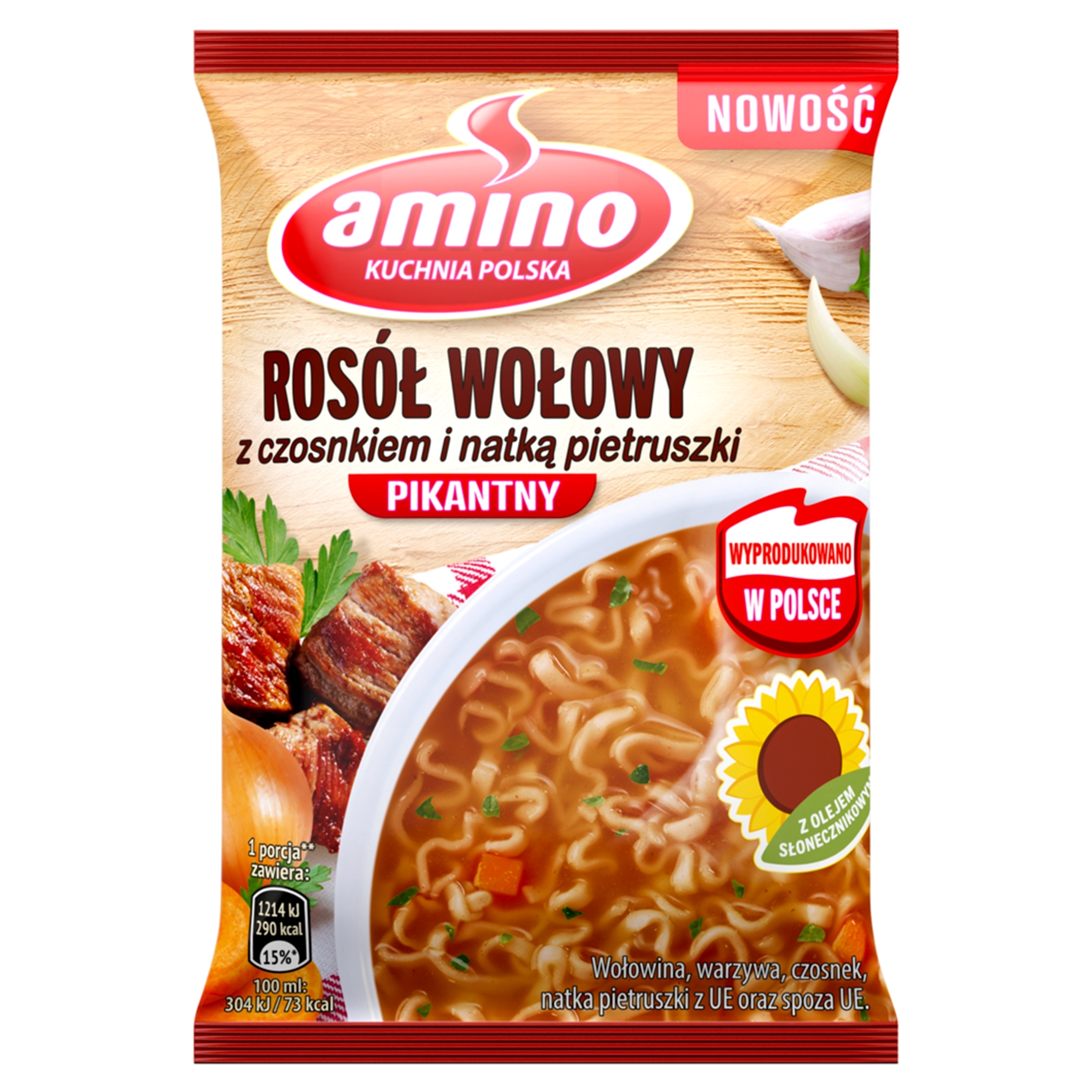 Rosół wołowy z czosnkiem i natką pietruszki amino pikantny 60 g ...