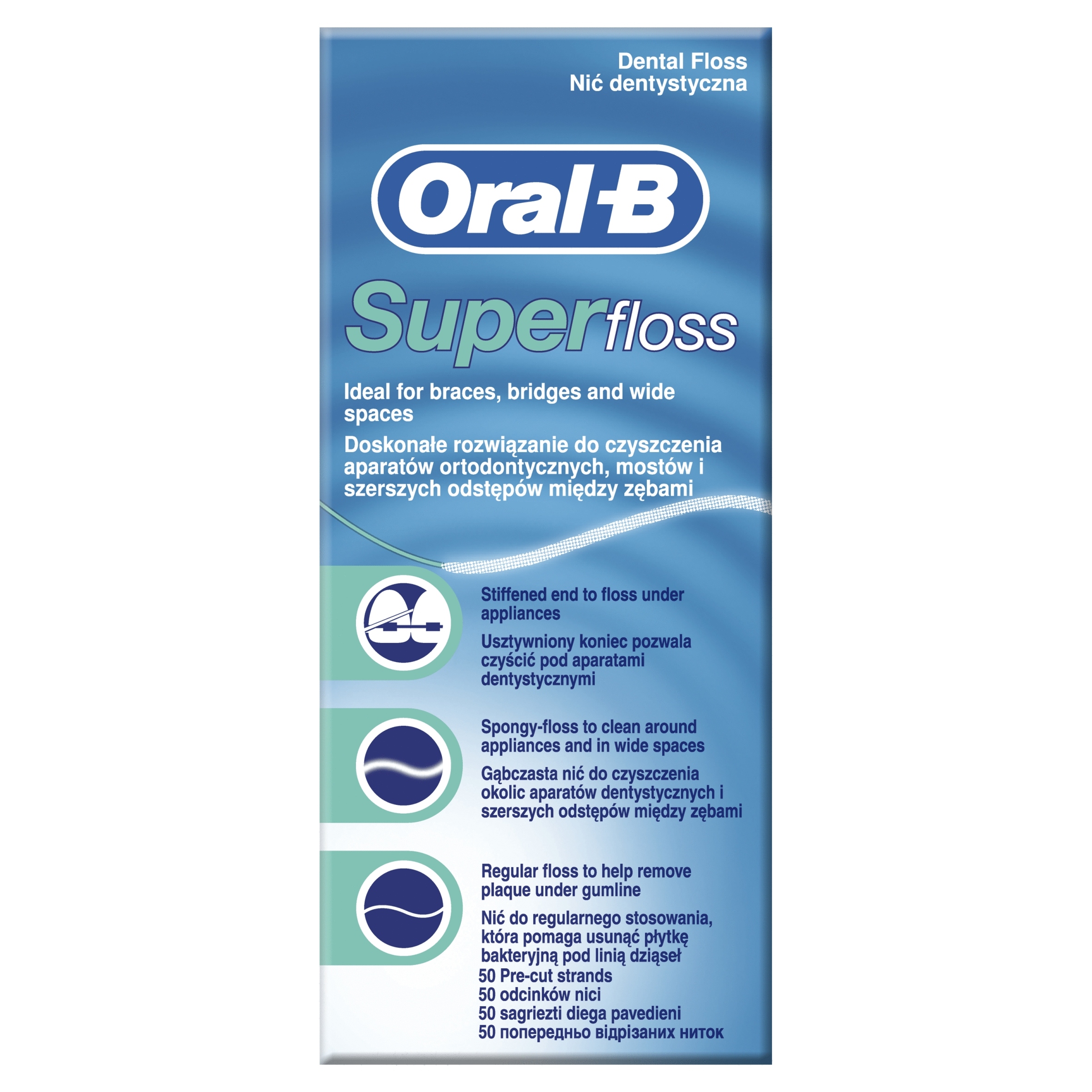 Oral-B Nić Super Floss 50szt P2 13401666450 - Allegro.pl